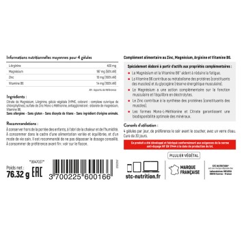 ZMA COMPLEX : ZMA musculation - Réduction fatigue et récupération - STC ...